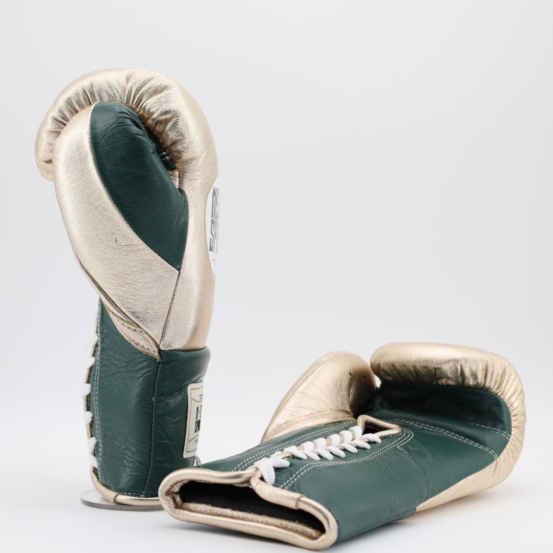 New Sporting Pro Fight Gloves - metallic rose gold / hunter green – The ...