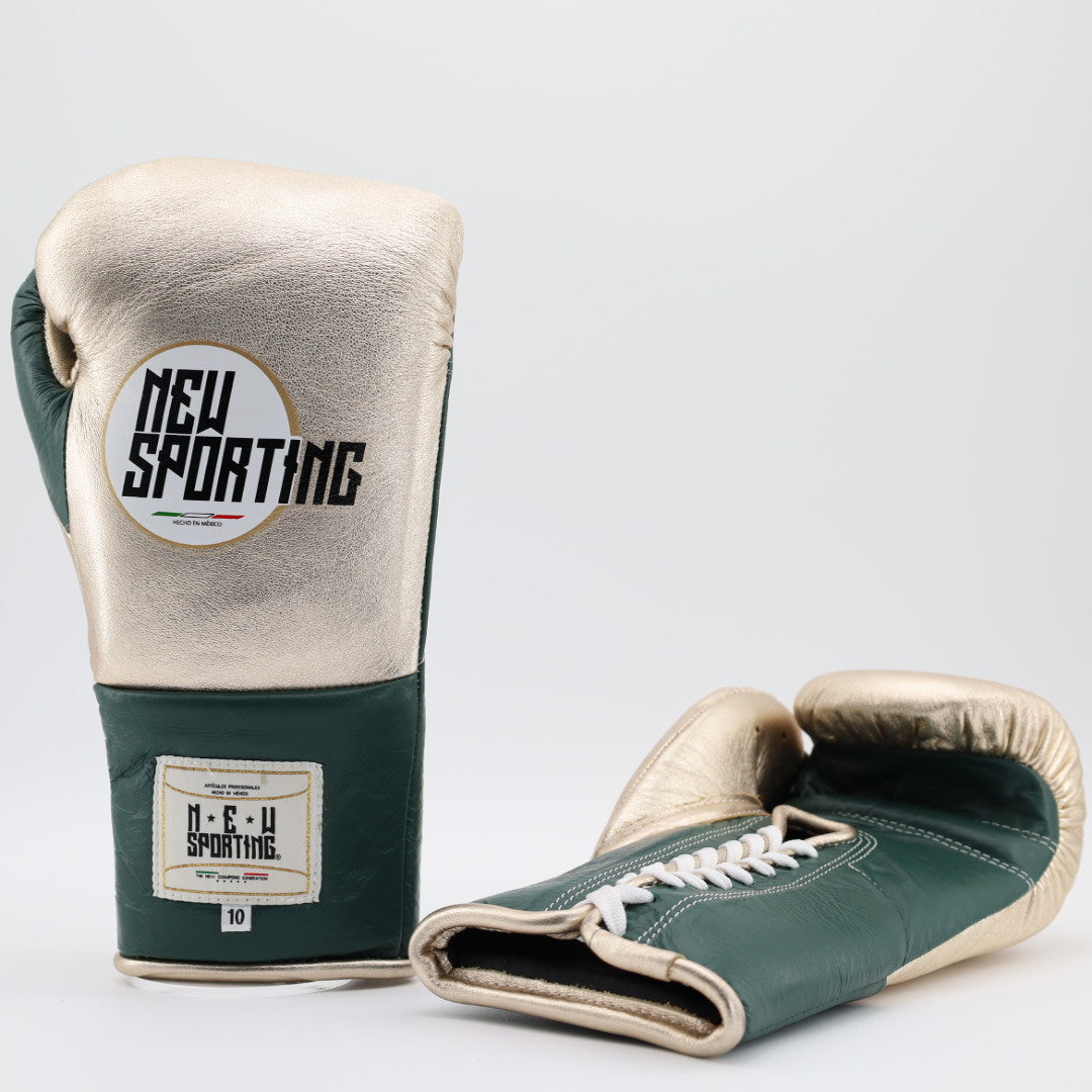 New Sporting Pro Fight Gloves - metallic rose gold / hunter green – The ...